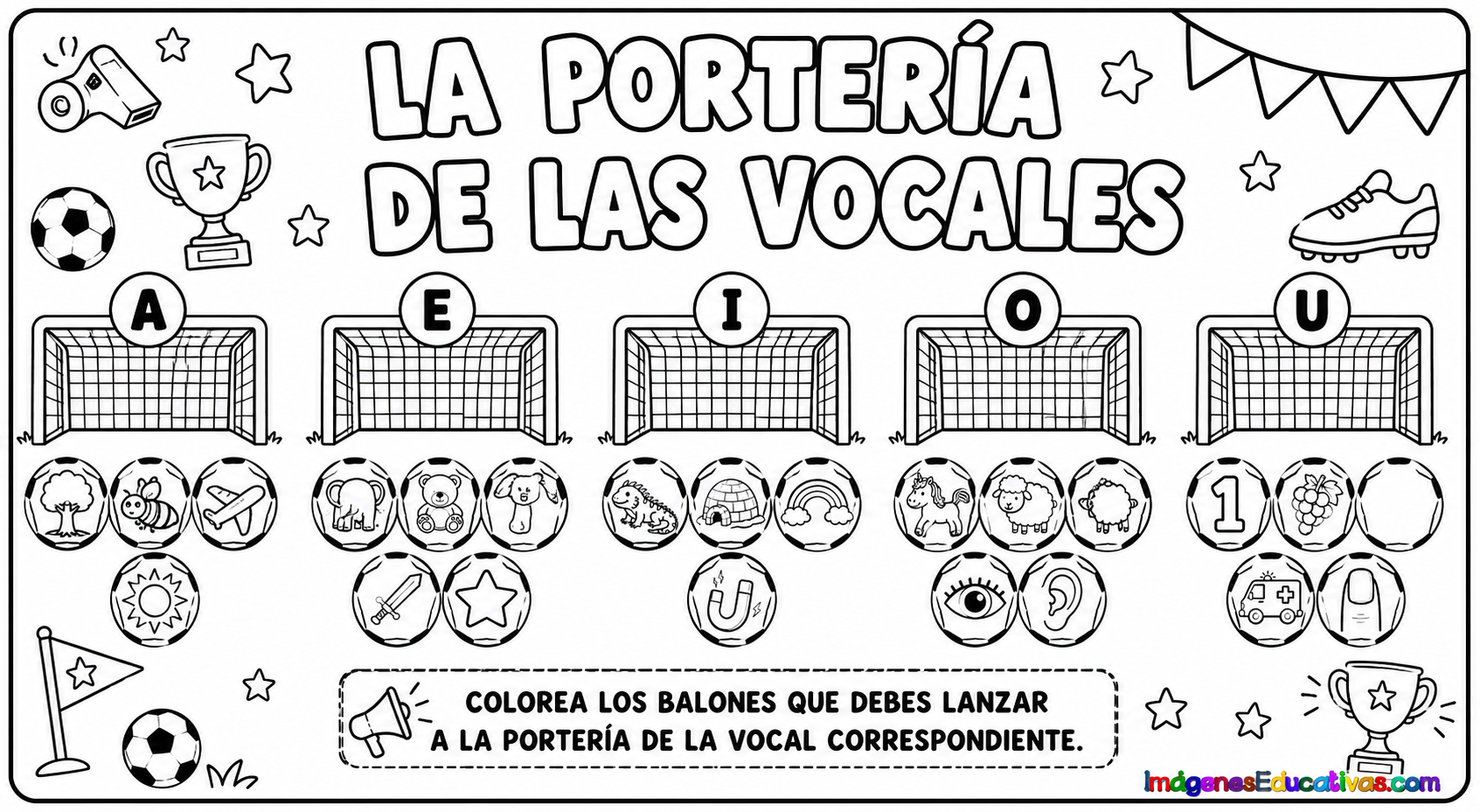 La portería de las vocales - Imagenes Educativas